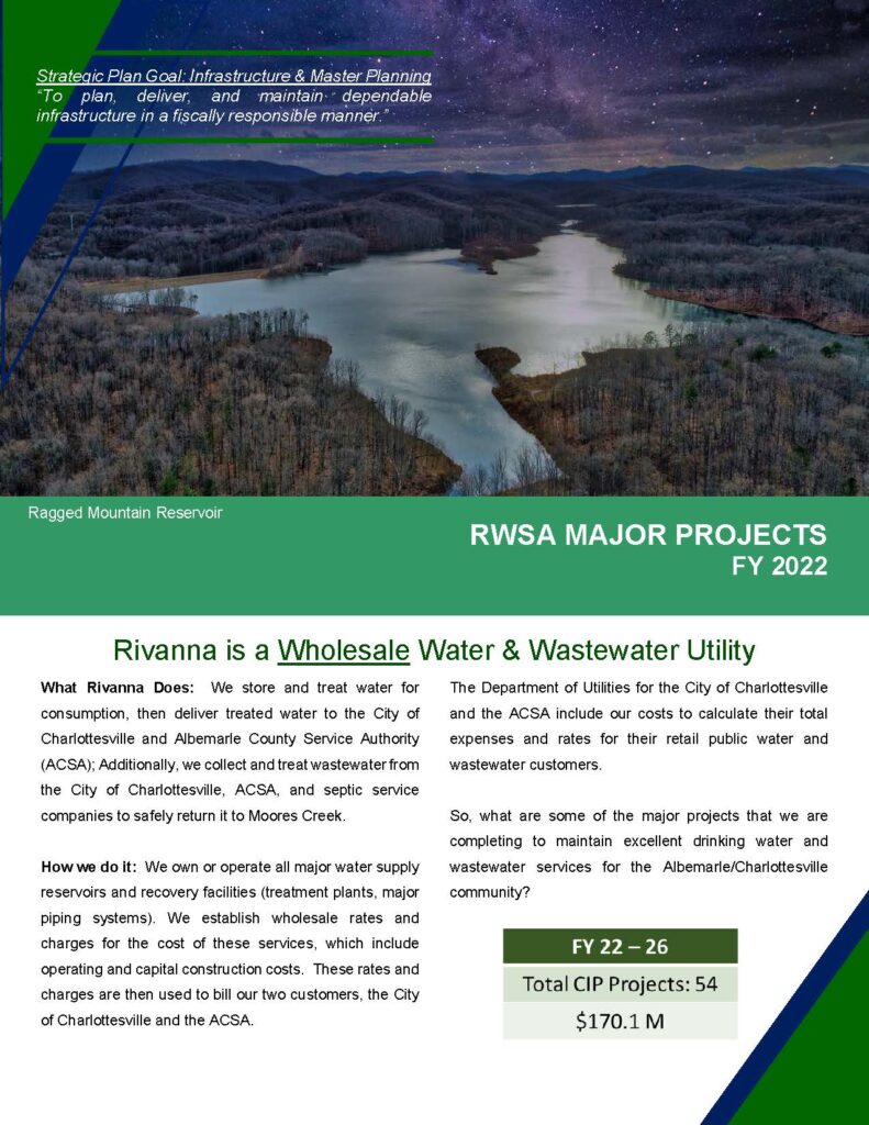 FY24 Major Projects Highlights - Rivanna Authorities